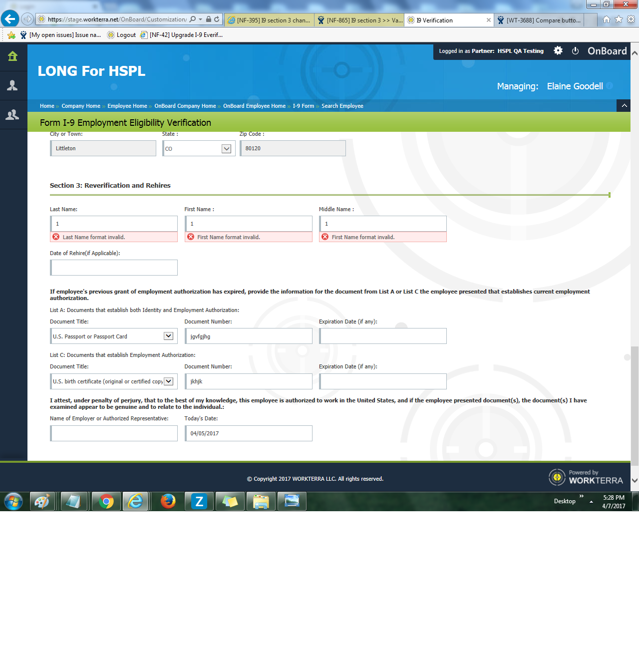 Nf 866 I9 Section 3 Incorrect Error Message Displayed Under Middle Name Workterra Jira